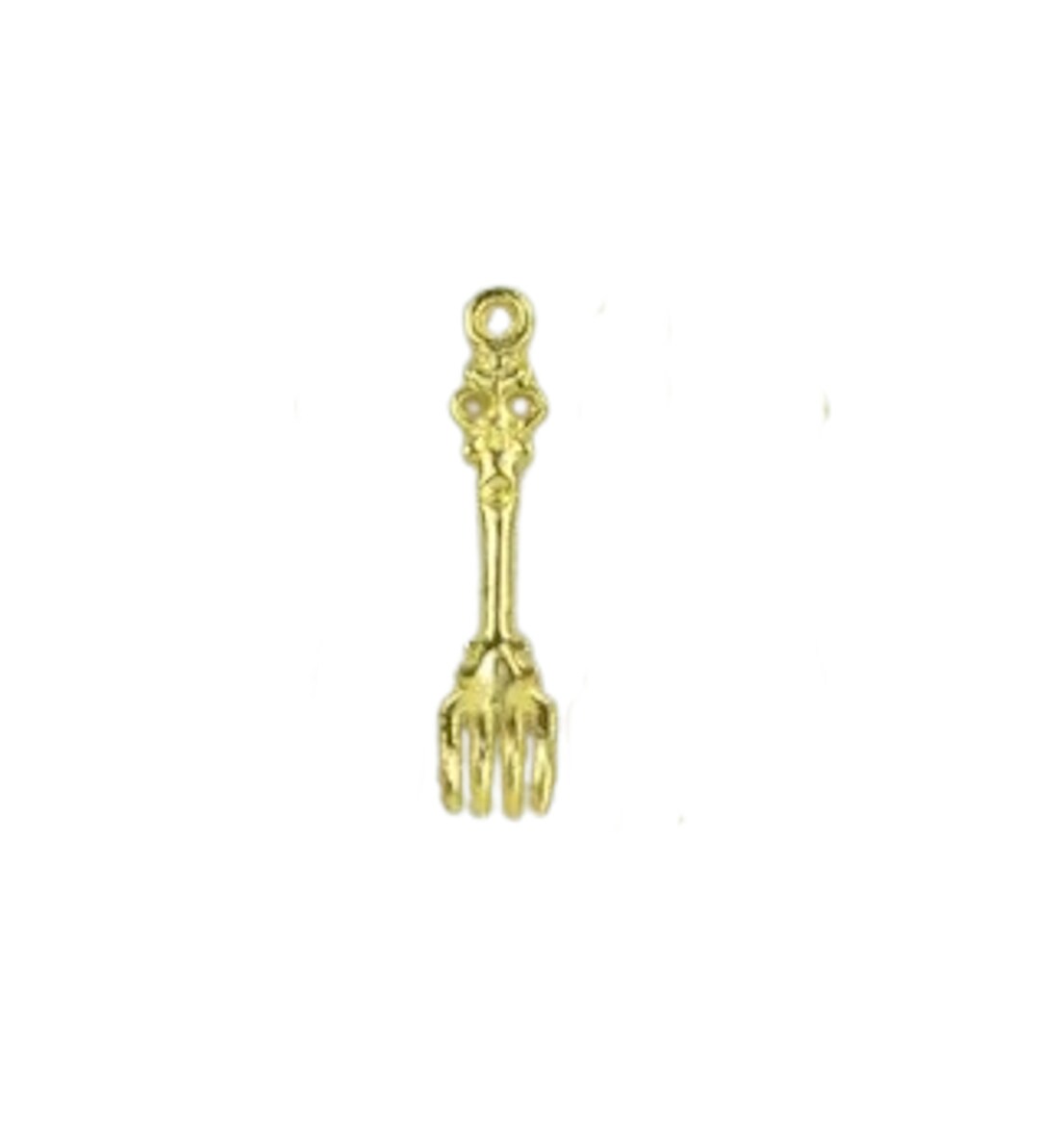 3D Fancy Golden Fork Charm - Etsy