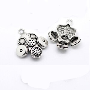 Antique Silver Gas Mask Charm - Etsy