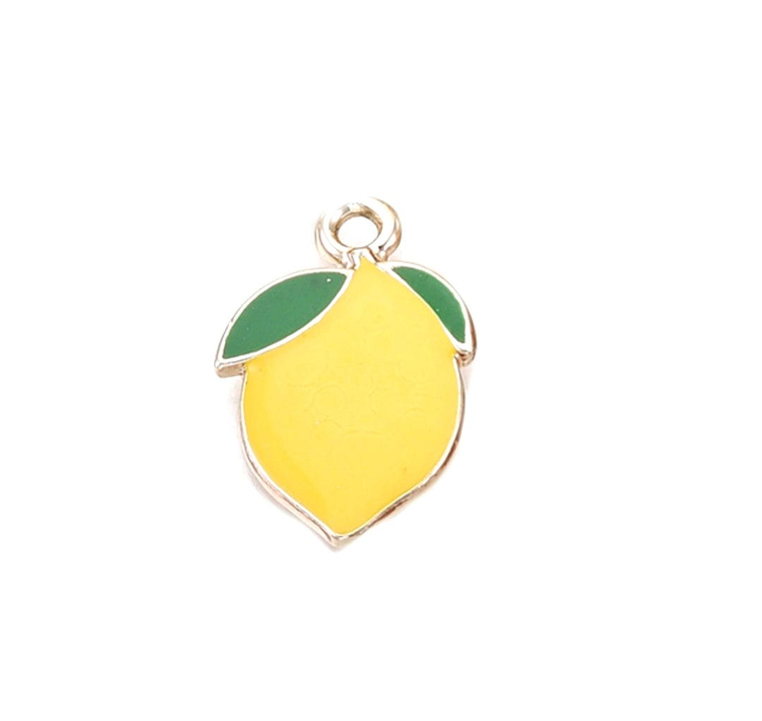 Enameled Lemon Charm #2 - Etsy