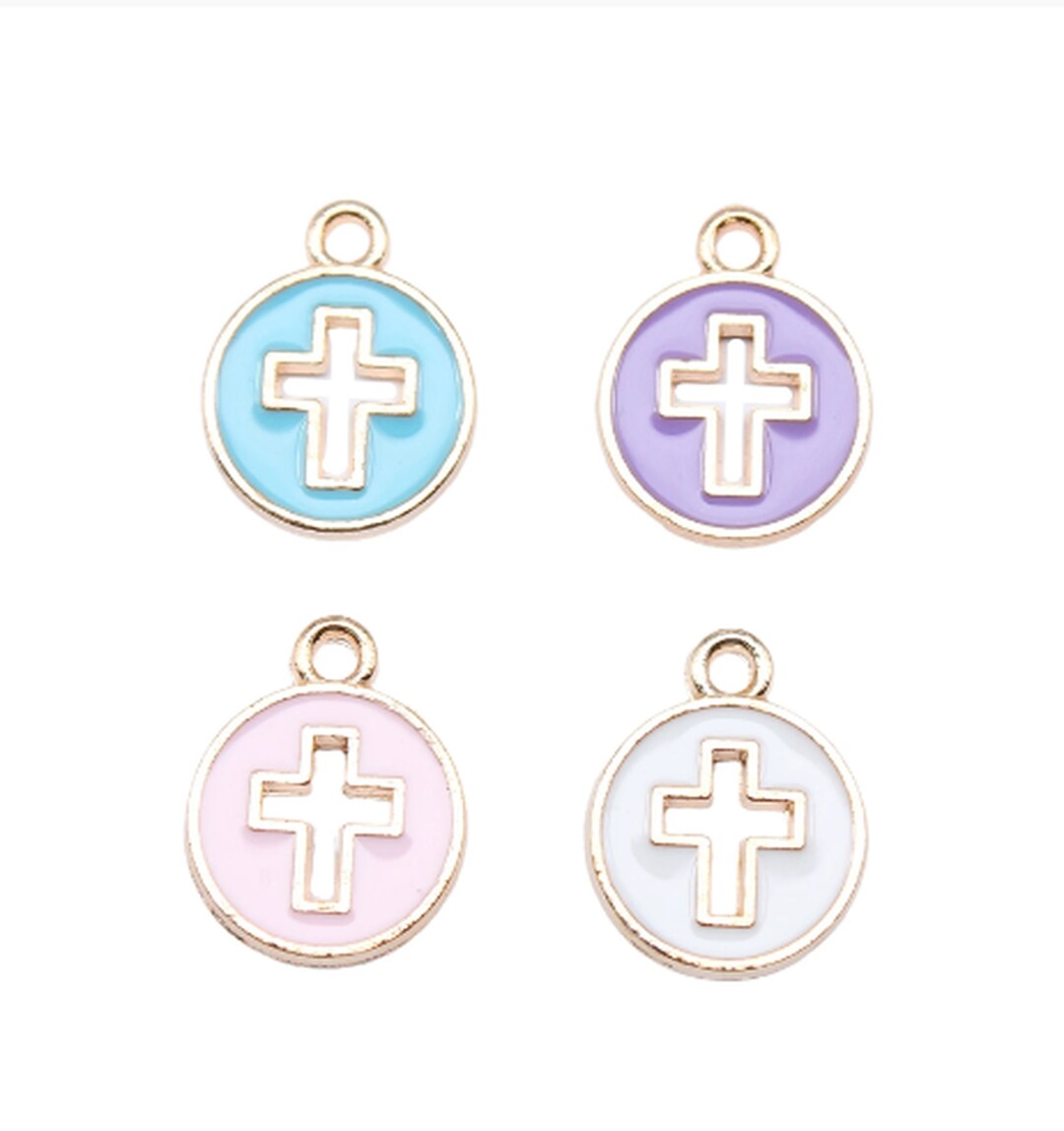 Enamel Cross Charm***choice of Color - Etsy