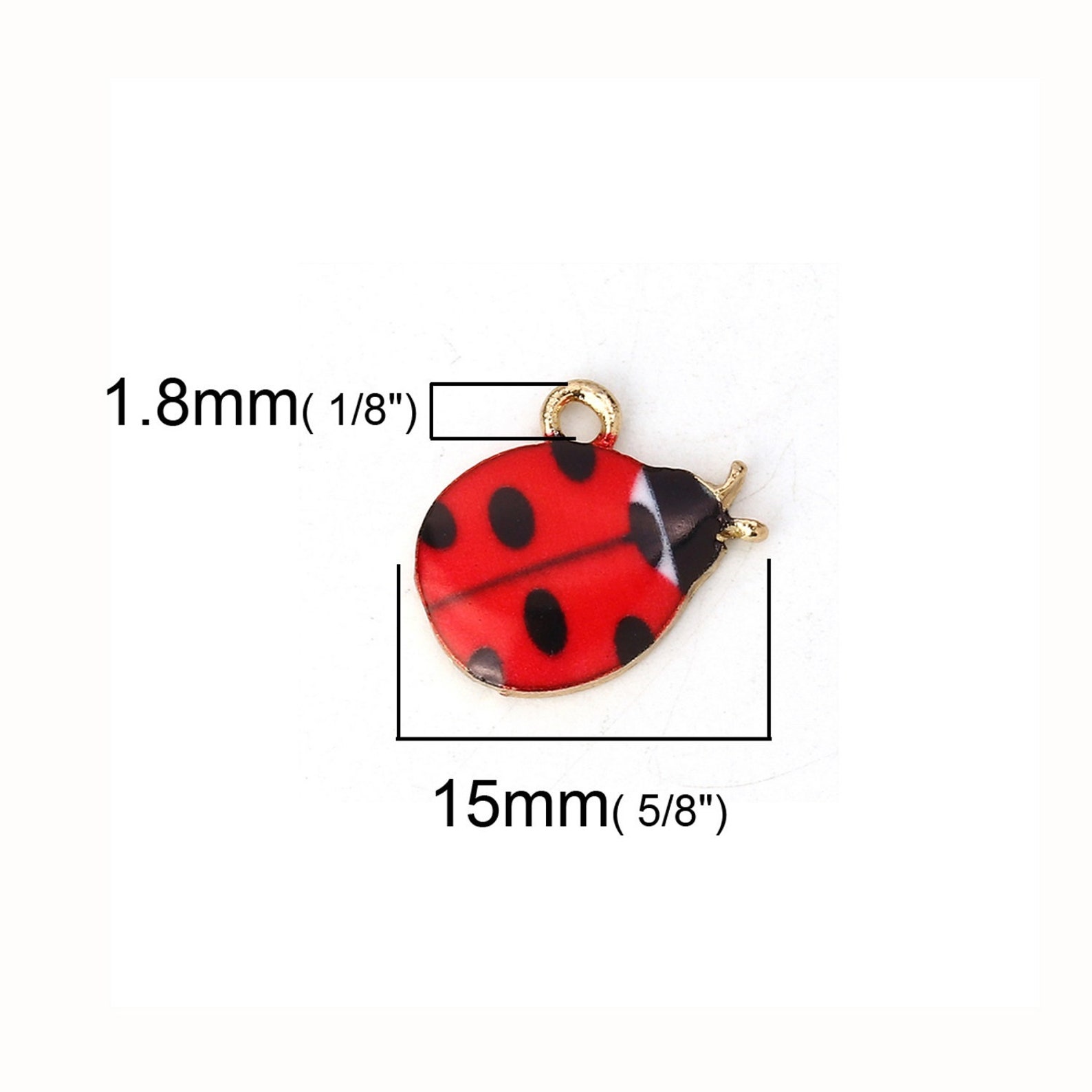 Enameled Ladybug 2 Charm | Etsy