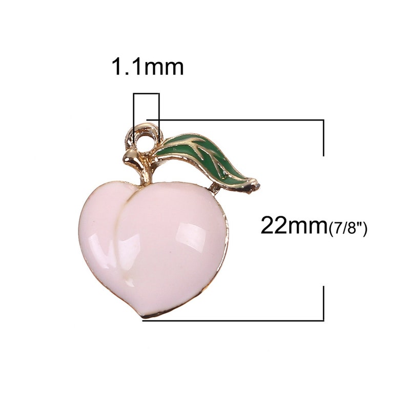Enameled Pink Peach Charm - Etsy