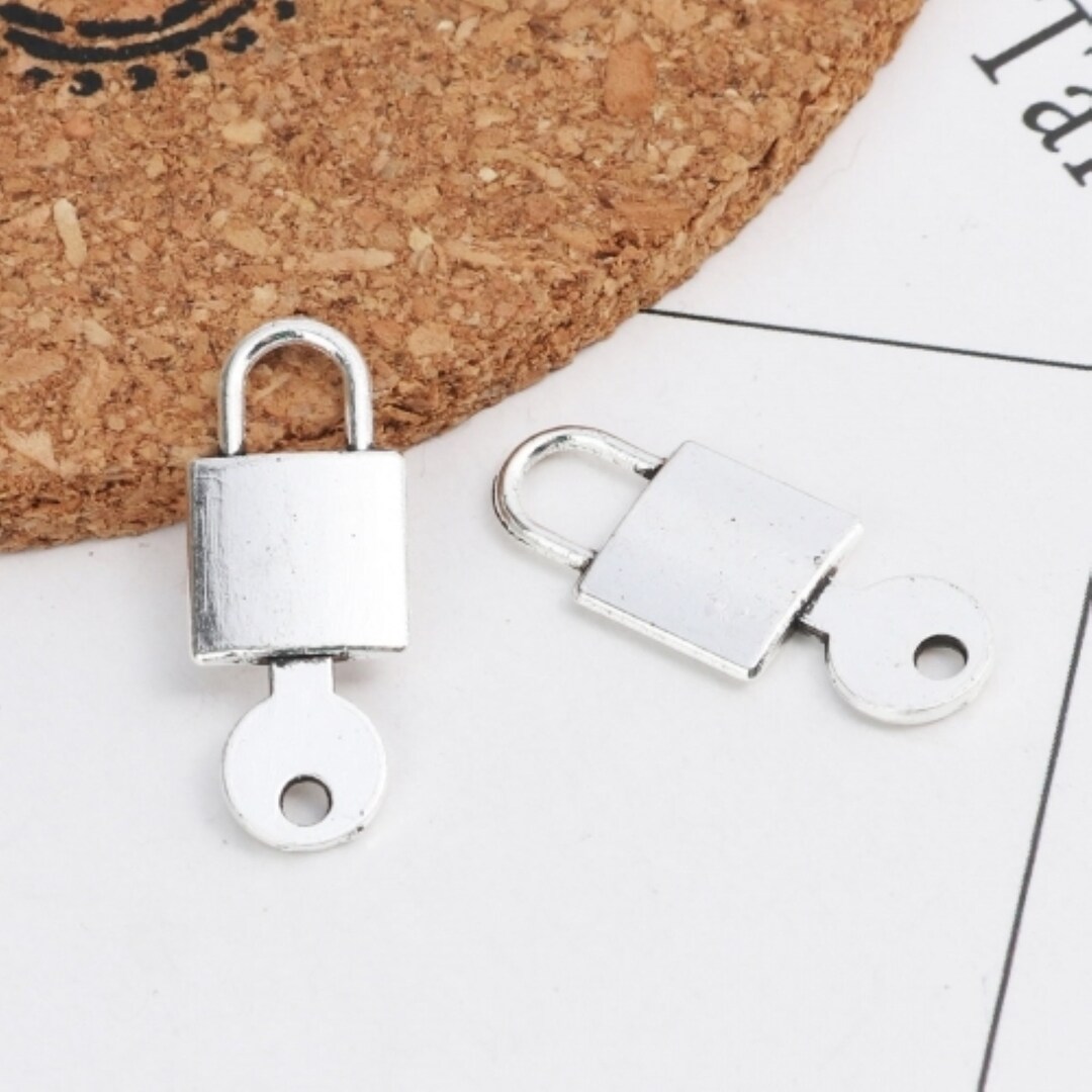 Double-sided Padlock and Key Charm - Etsy