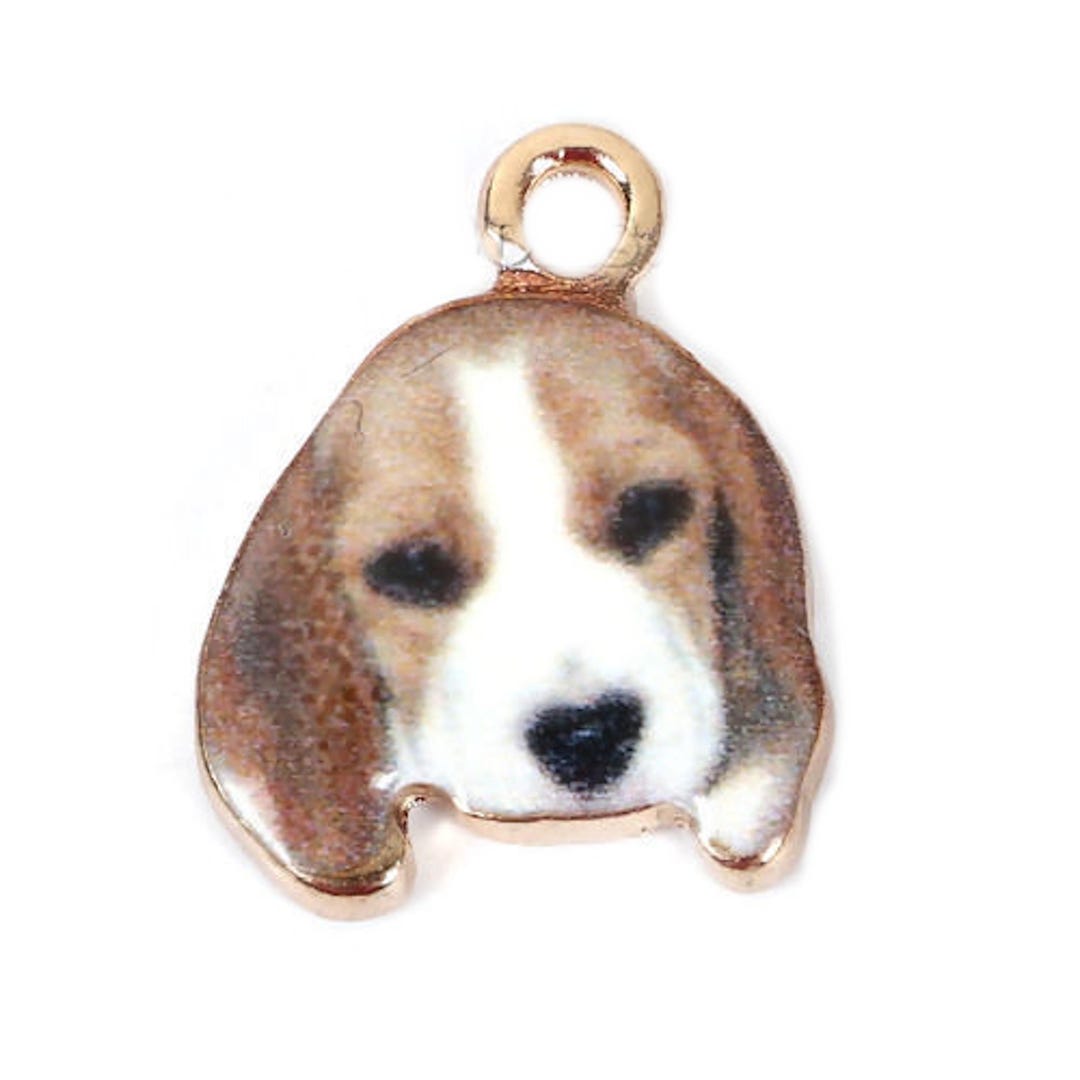 Enamel Beagle Face Dog Charm - Etsy