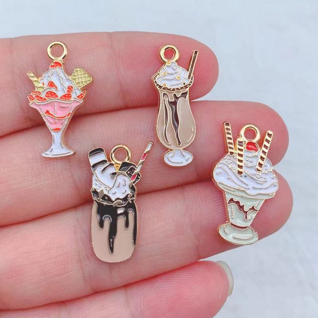 Fancy Enameled Milk Shakes or Sundaes Charm - Etsy