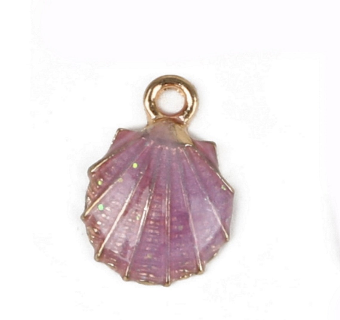 Enameled Clam Shell Charm Choice of Colors - Etsy