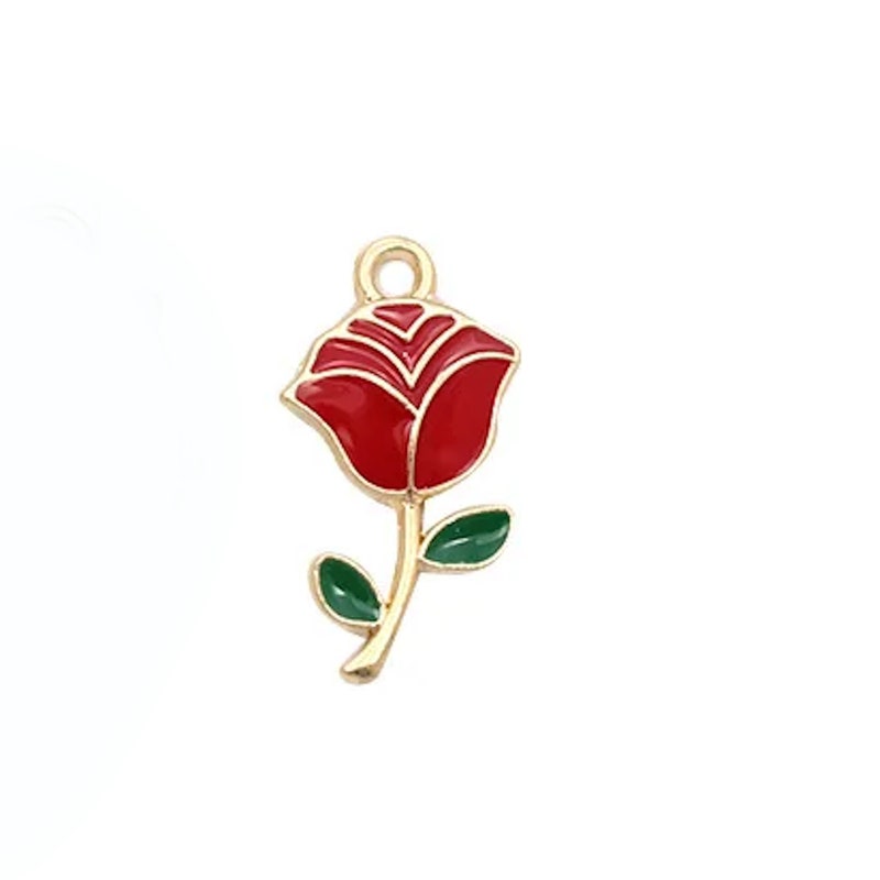 Red Rose Charm - Etsy