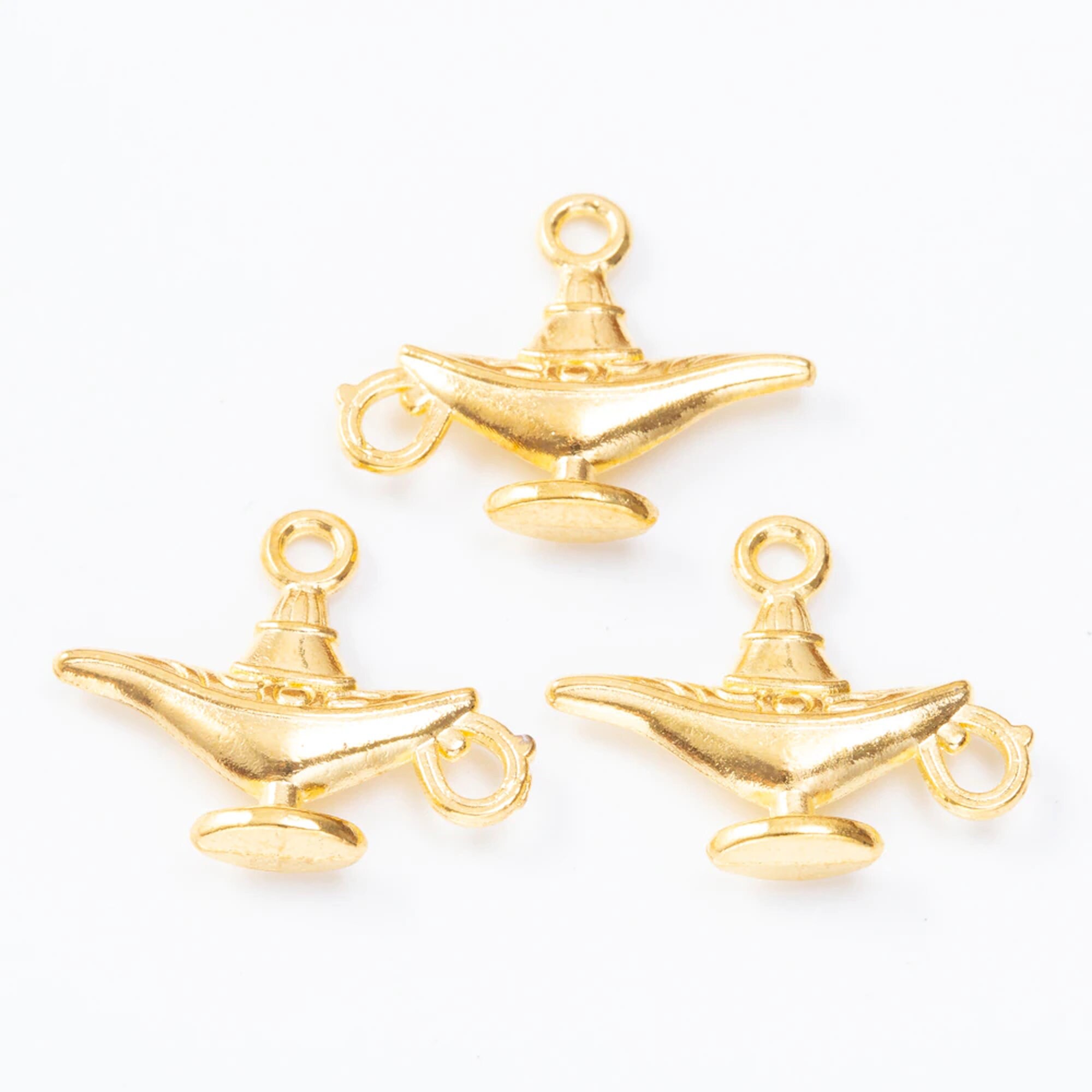 Genie Lamp 3D Golden Charm - Etsy