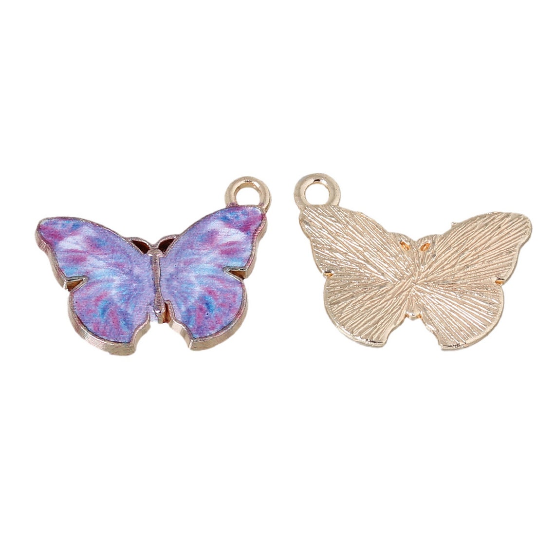 Enameled Purple Butterfly Charm - Etsy
