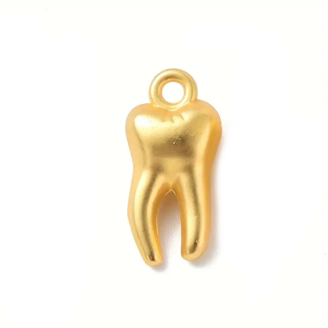 3D Gold Plated Tooth Charm - Etsy