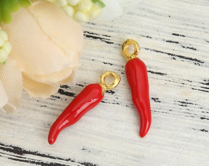 Glass Chili Pepper Charms Chili Pepper Pendants Red Chili Peppers ...