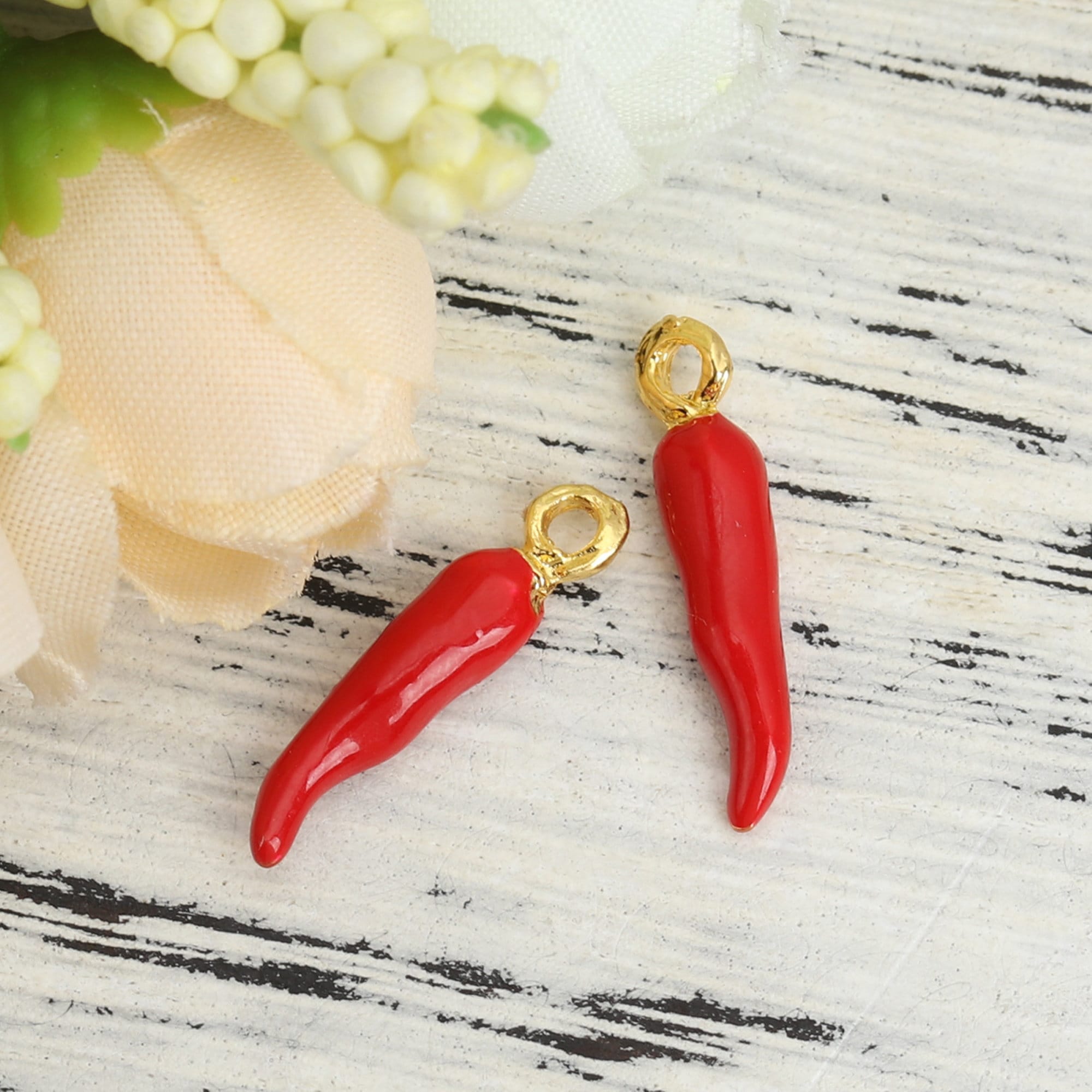 3D Enameled Red Chili Pepper Charm very Small - Etsy