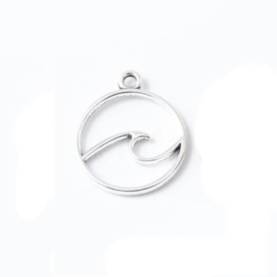 Small Ocean Wave Charm - Etsy