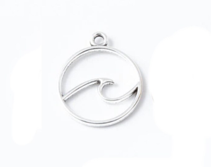 Small Ocean Wave Charm - Etsy