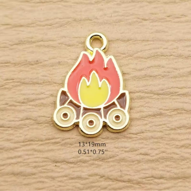 Enamel Campfire Charm - Etsy