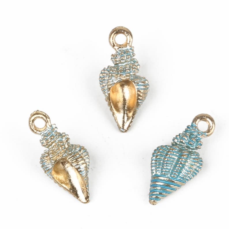 Enameled Seashell Conch Charm Choice of Colors - Etsy