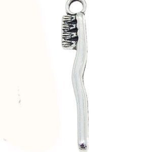 Antique Silver Toothbrush Charm - Etsy