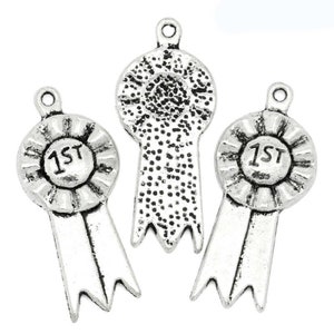 Antique Silver First Place Ribbon Charm - Etsy