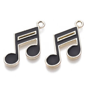 Enameled Musical 8th Notes Charm - Etsy