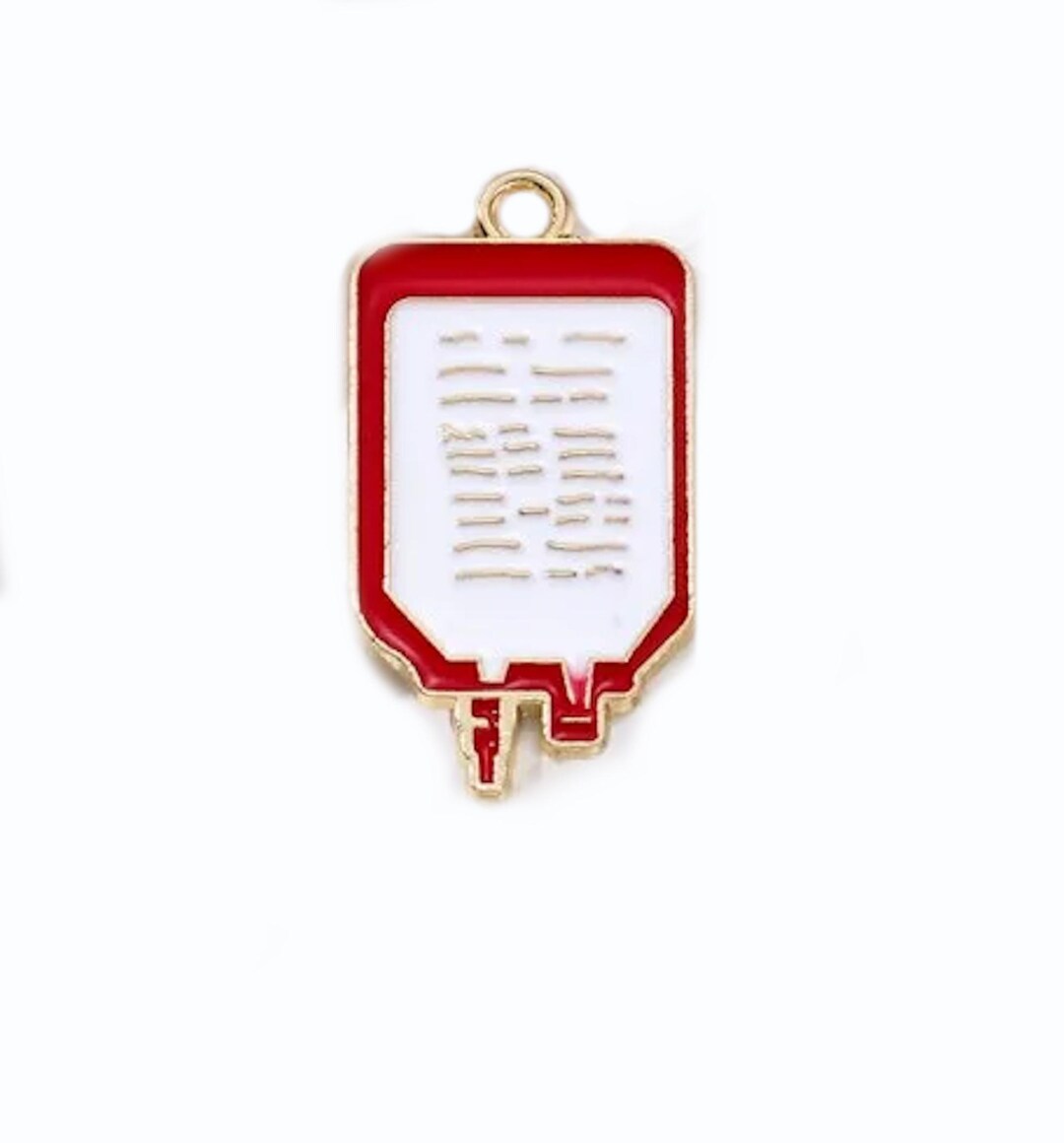 Enameled Blood Bag Charm - Etsy
