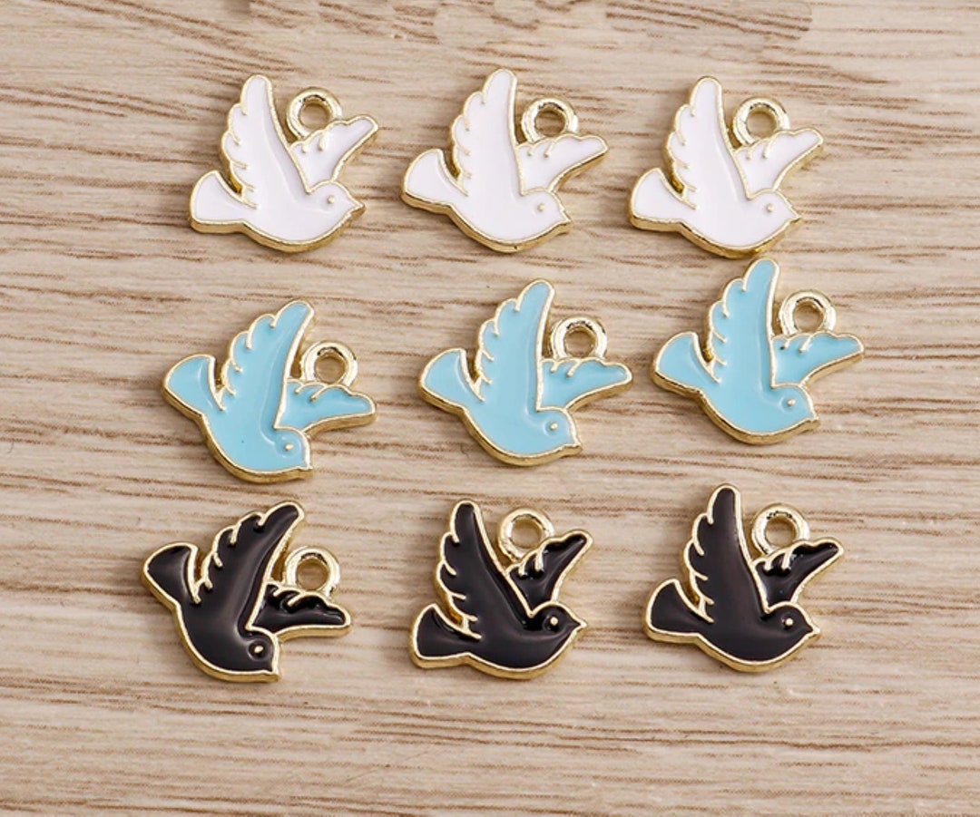 Mini Enameled Dove Charm**choice of Color - Etsy