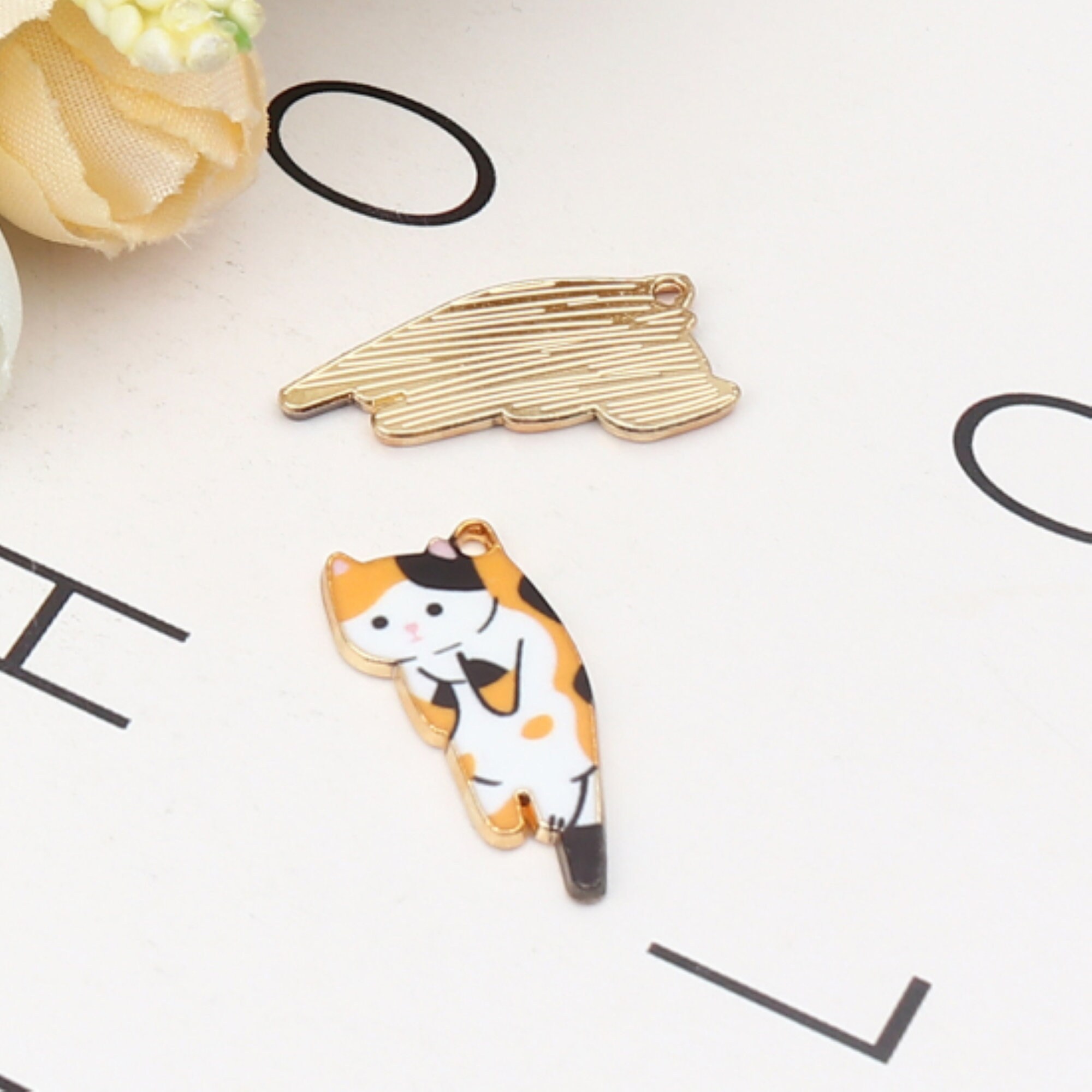 Adorable Enameled Orange/black Calico Cat Charm - Etsy