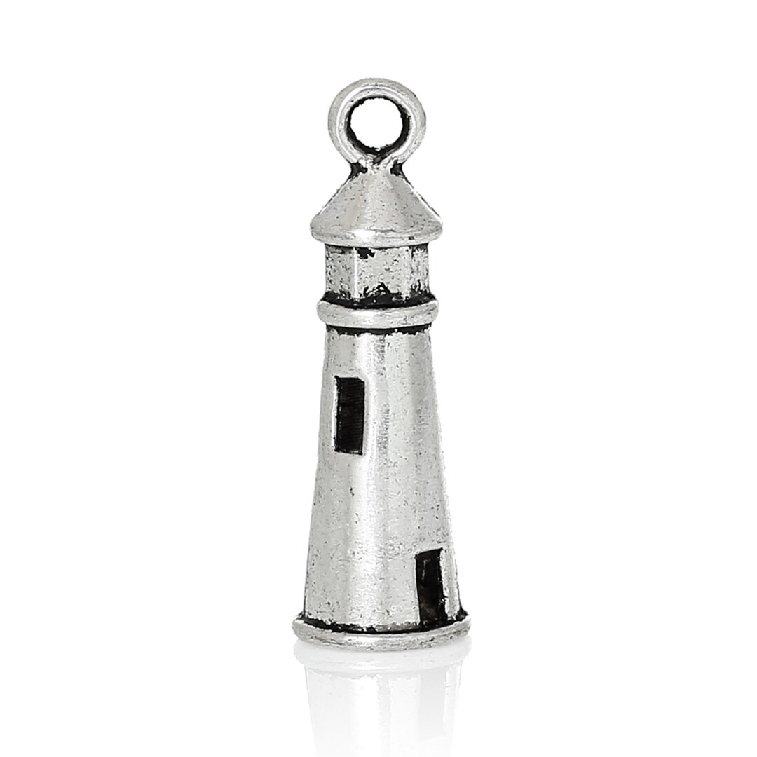 Antique Silver 3D Lighthouse Charm - Etsy