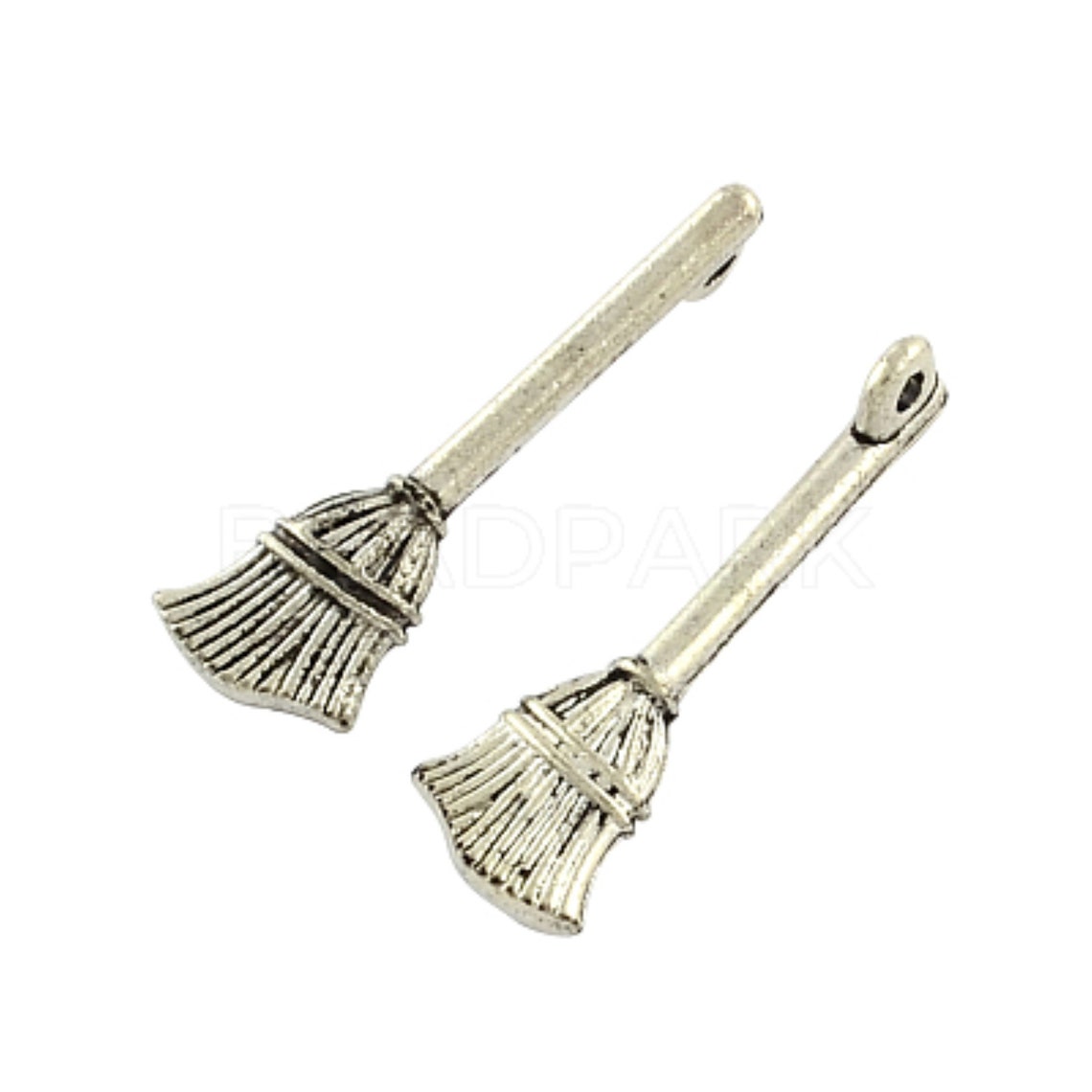Antique Silver Double Sided Broom Charm - Etsy