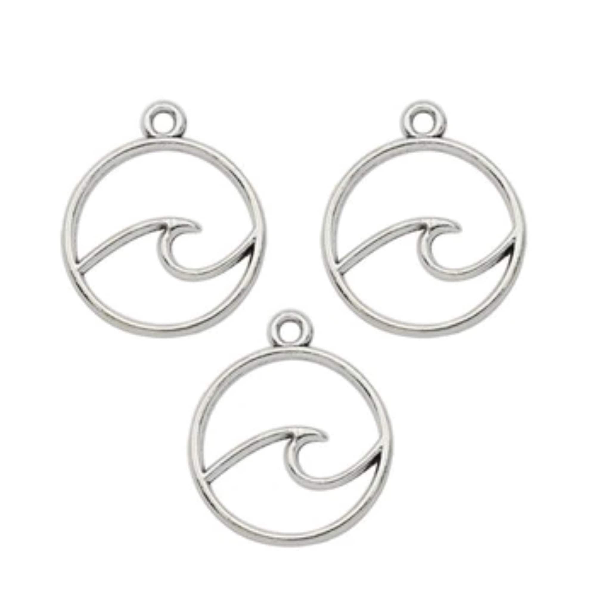 Small Ocean Wave Charm - Etsy
