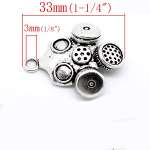 Antique Silver Gas Mask Charm - Etsy