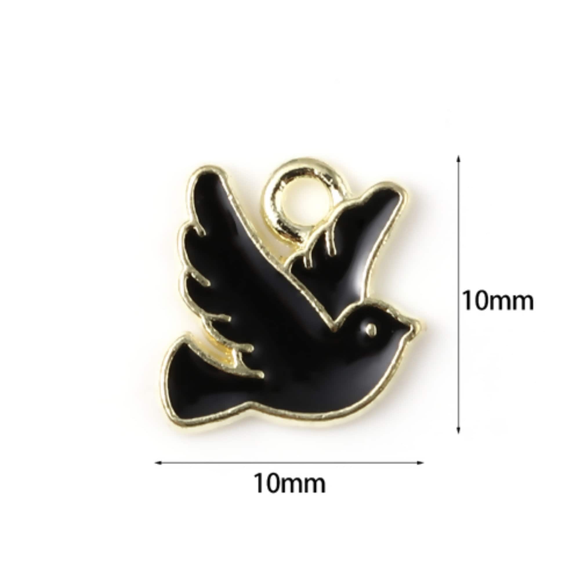 Mini Enameled Dove Charmchoice of Color - Etsy