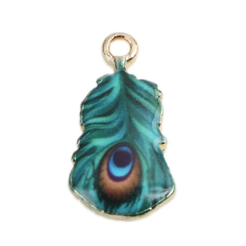 Sterling Silver Peacock Feather Charm Pendant Peacock - Etsy