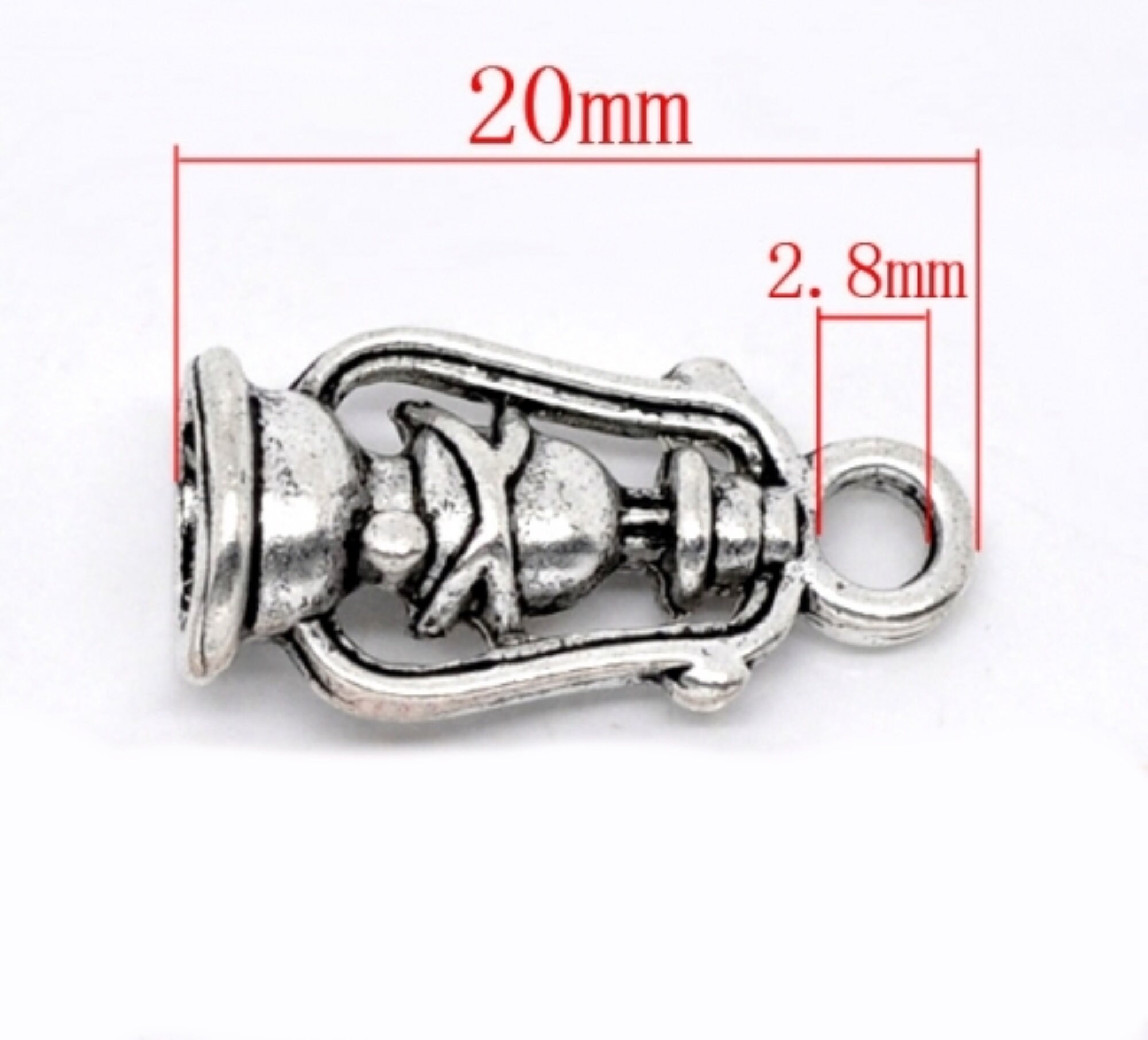 3D Antique Silver Lantern Charm - Etsy
