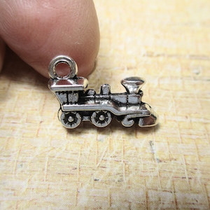 3D Antique Silver Locomotive Train Charm - Etsy