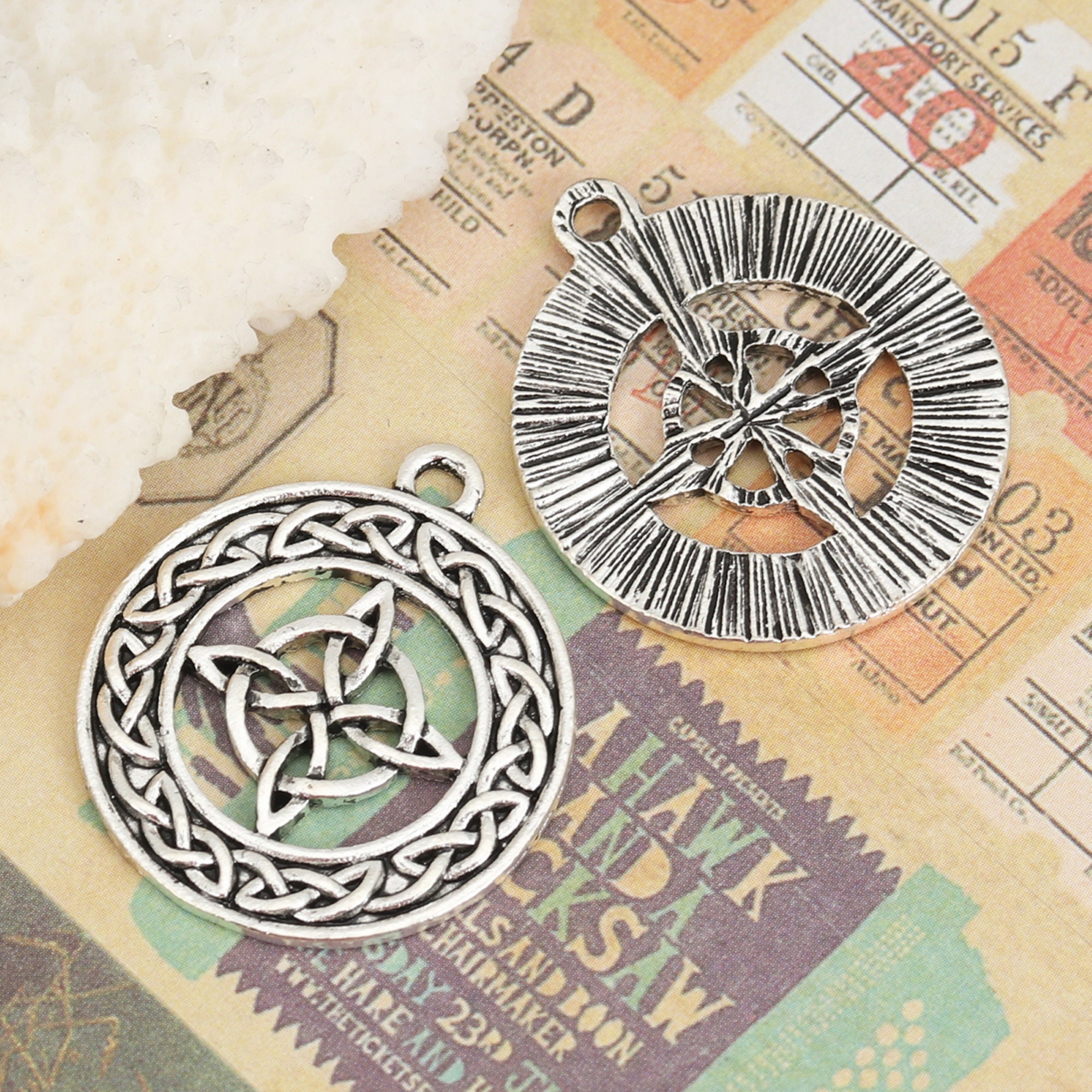 Antique Silver Celtic Medallion Pendant - Etsy New Zealand