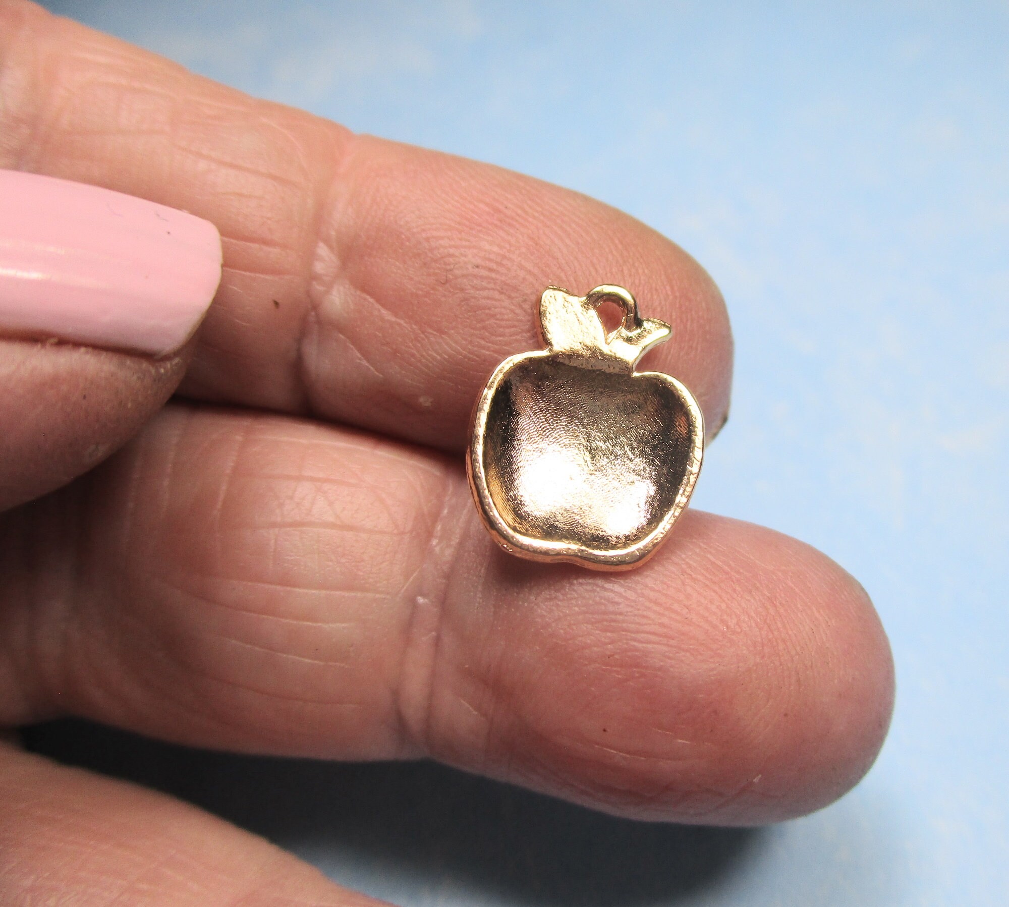 Enameled Red Apple Charm | Etsy