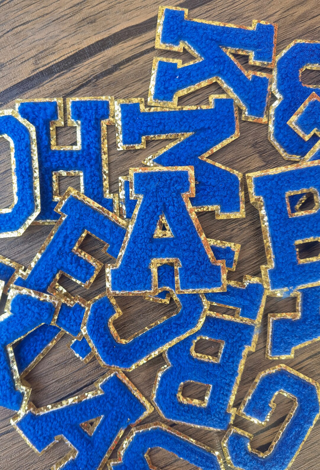 Blue Letters Chenille Embroidered Patch Applique Diy Name Badge ...