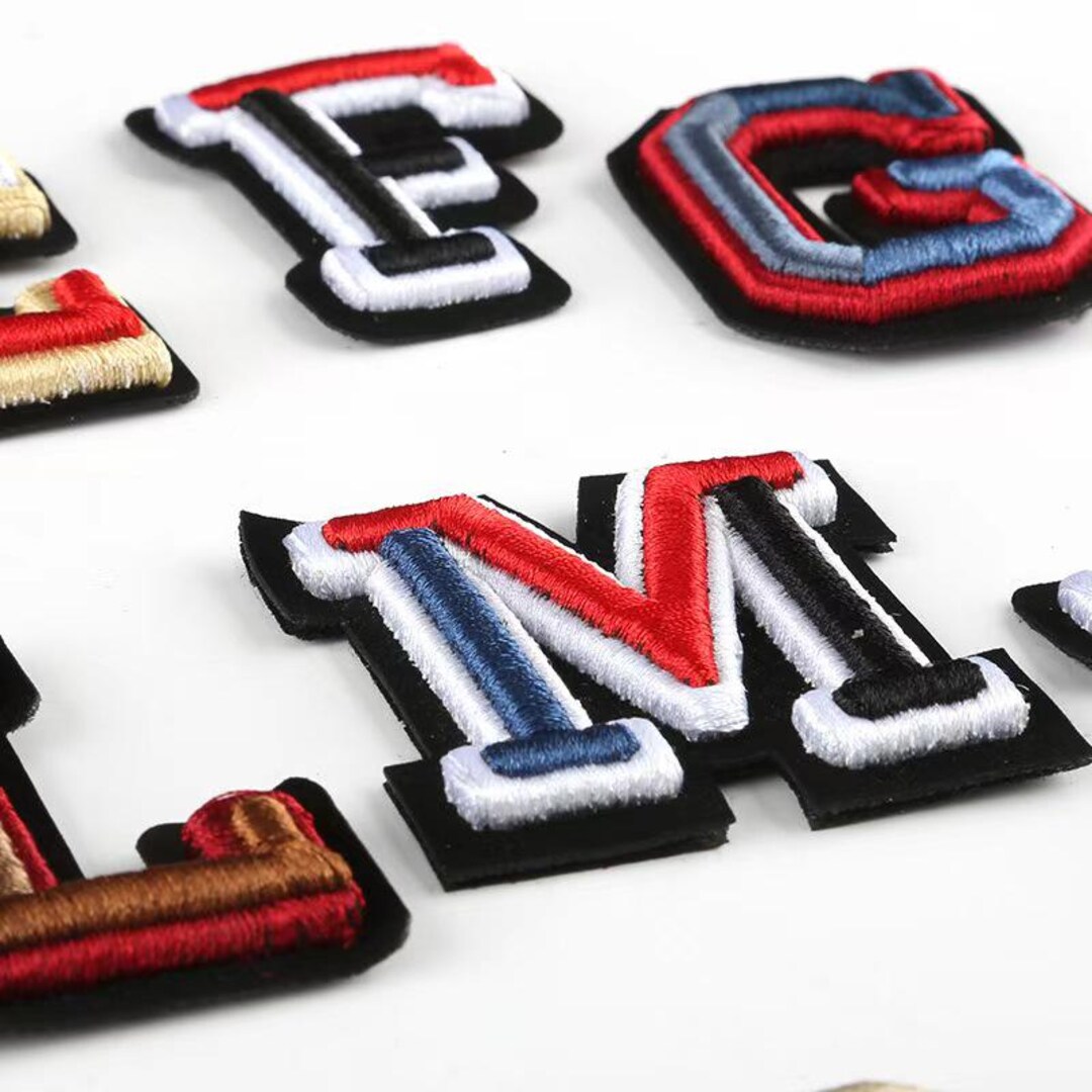 3D Embroidered Letter Patch: Sew-on Applique, English Alphabet - Etsy