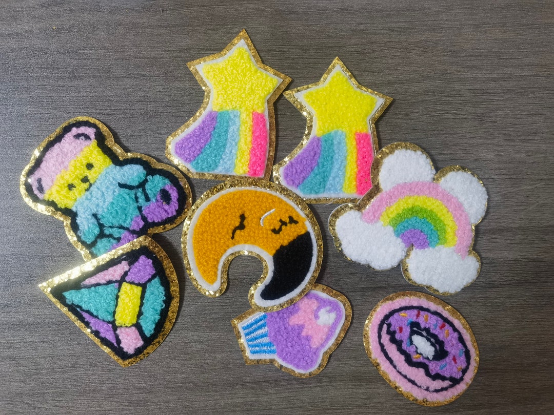 Rainbow Chenille Patch: Iron-on Sticker Bag Applique - Etsy