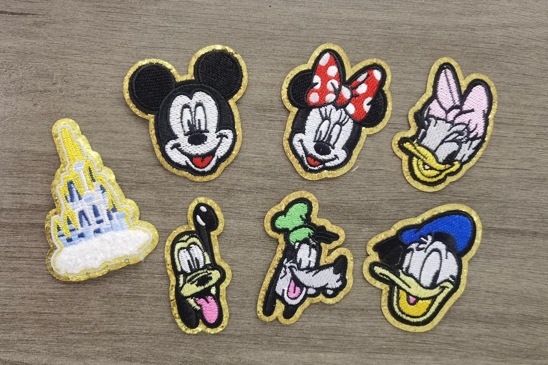 2.5 Inch Glitter Disney Patches – Iron On, Mickey and Friends - Etsy