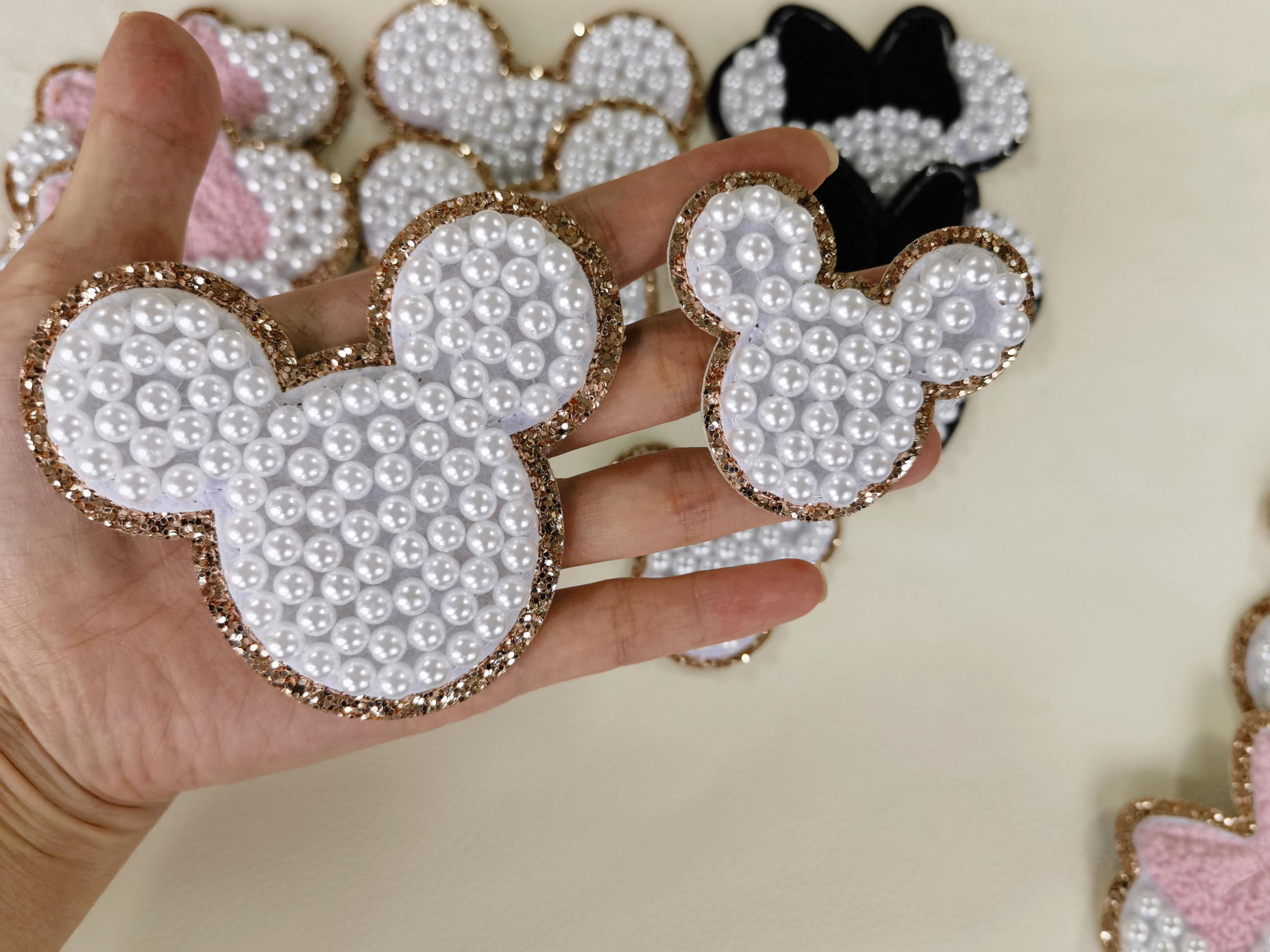 Mickey & Minnie Pearl Patches: 3M Self-adhesive Sticker - Etsy