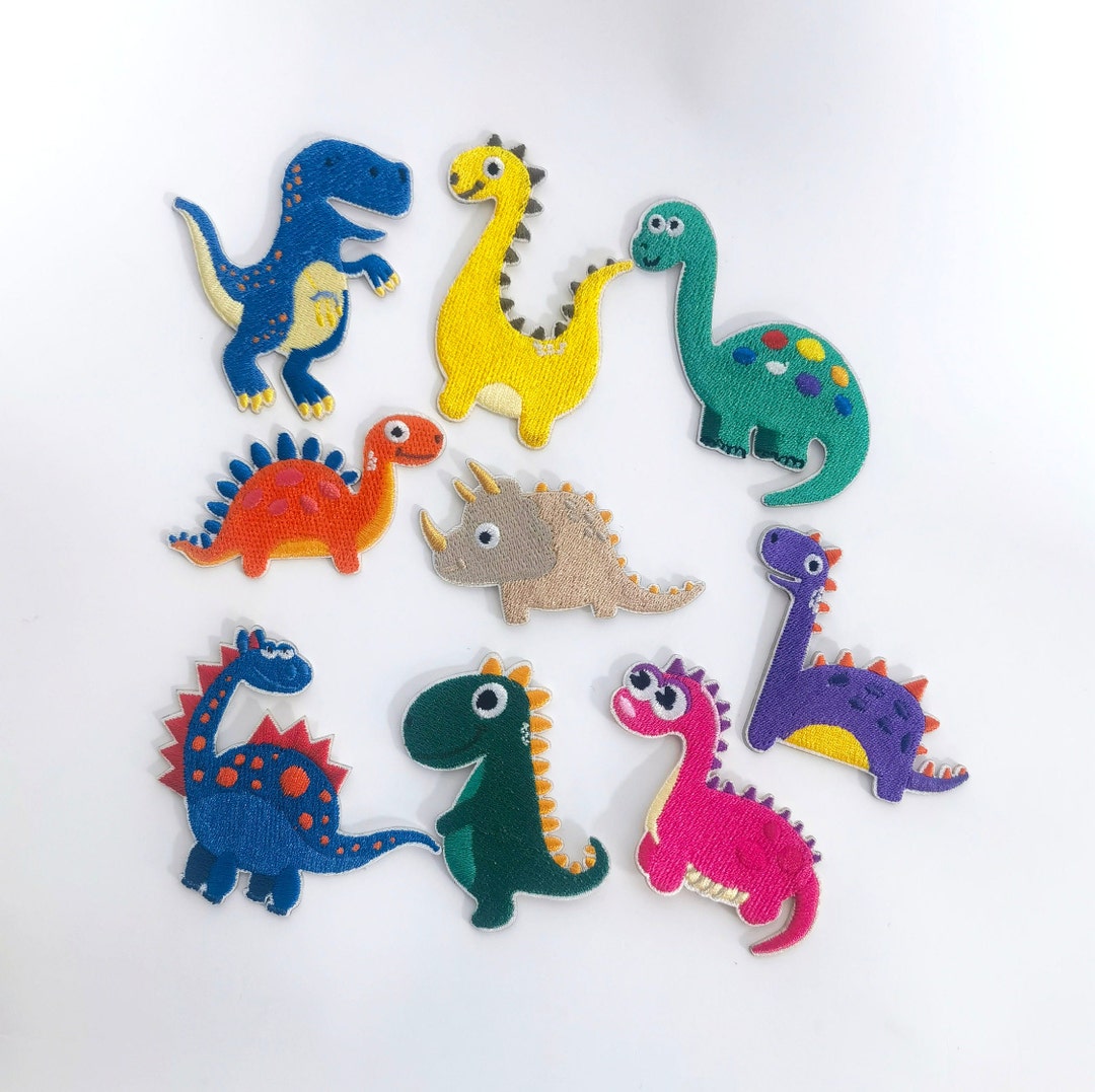Kids Dinosaur Embroidered Patch: Self Adhesive Animal Applique - Etsy