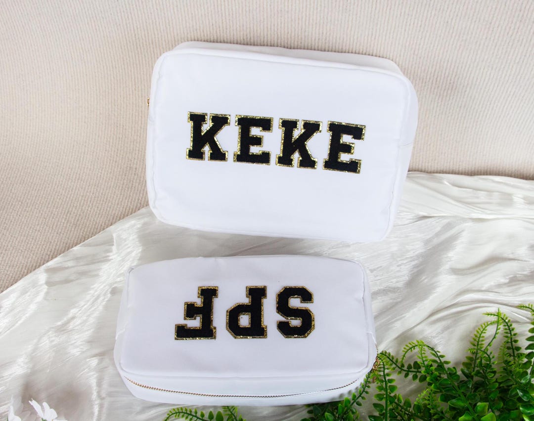 Cosmetic Bag Custom Pouch Custom Cosmetic Bag Initial Pouch Beach Pouch ...