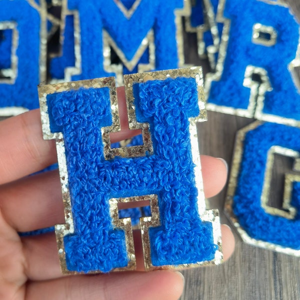 Self Adhesive Blue Chenille Letters - Etsy