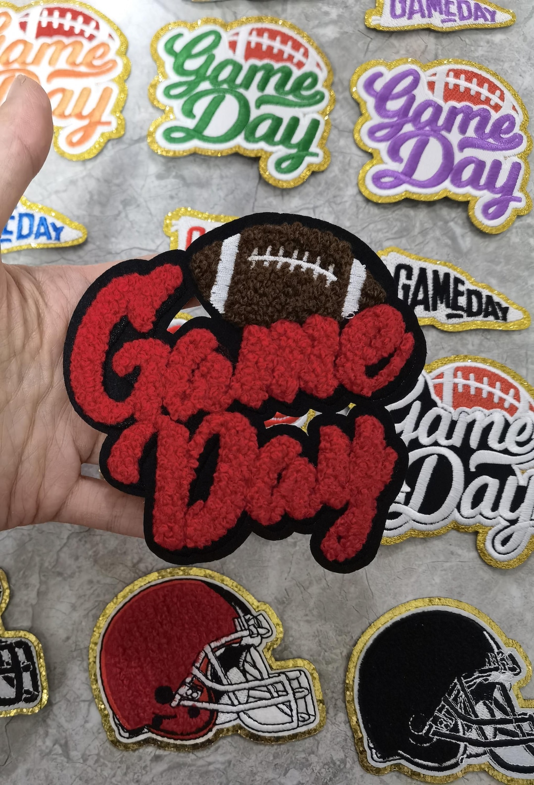 Chenille Football Patch: Iron-on Game Day Applique - Etsy