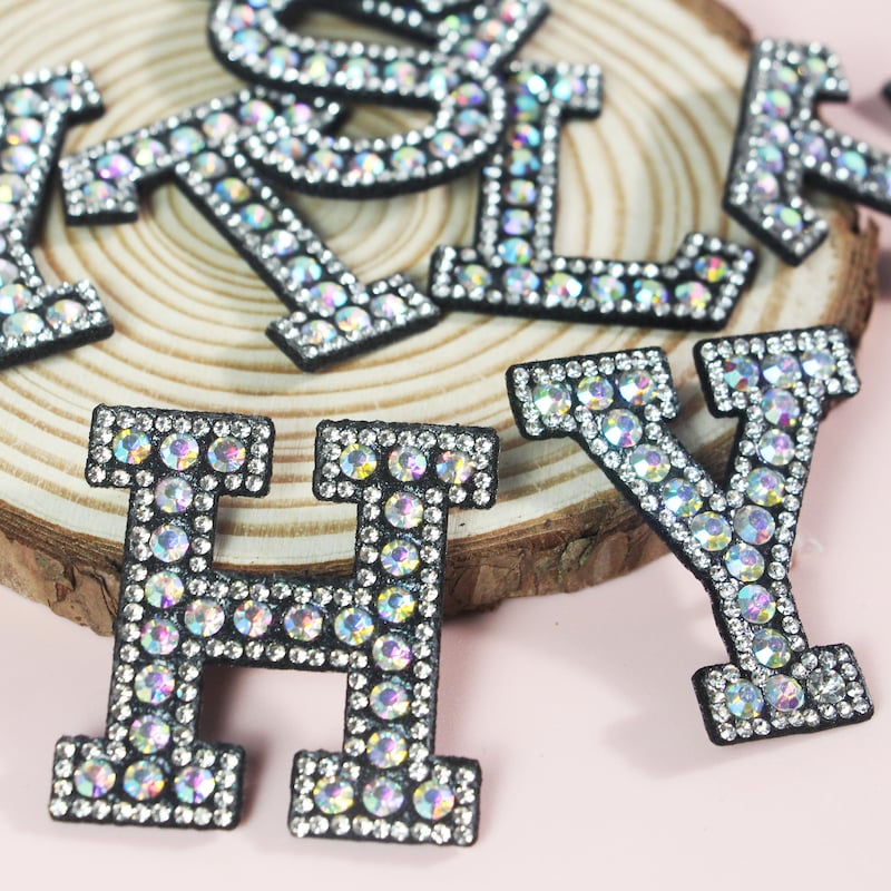 Rhinestone Letter Patch - Etsy
