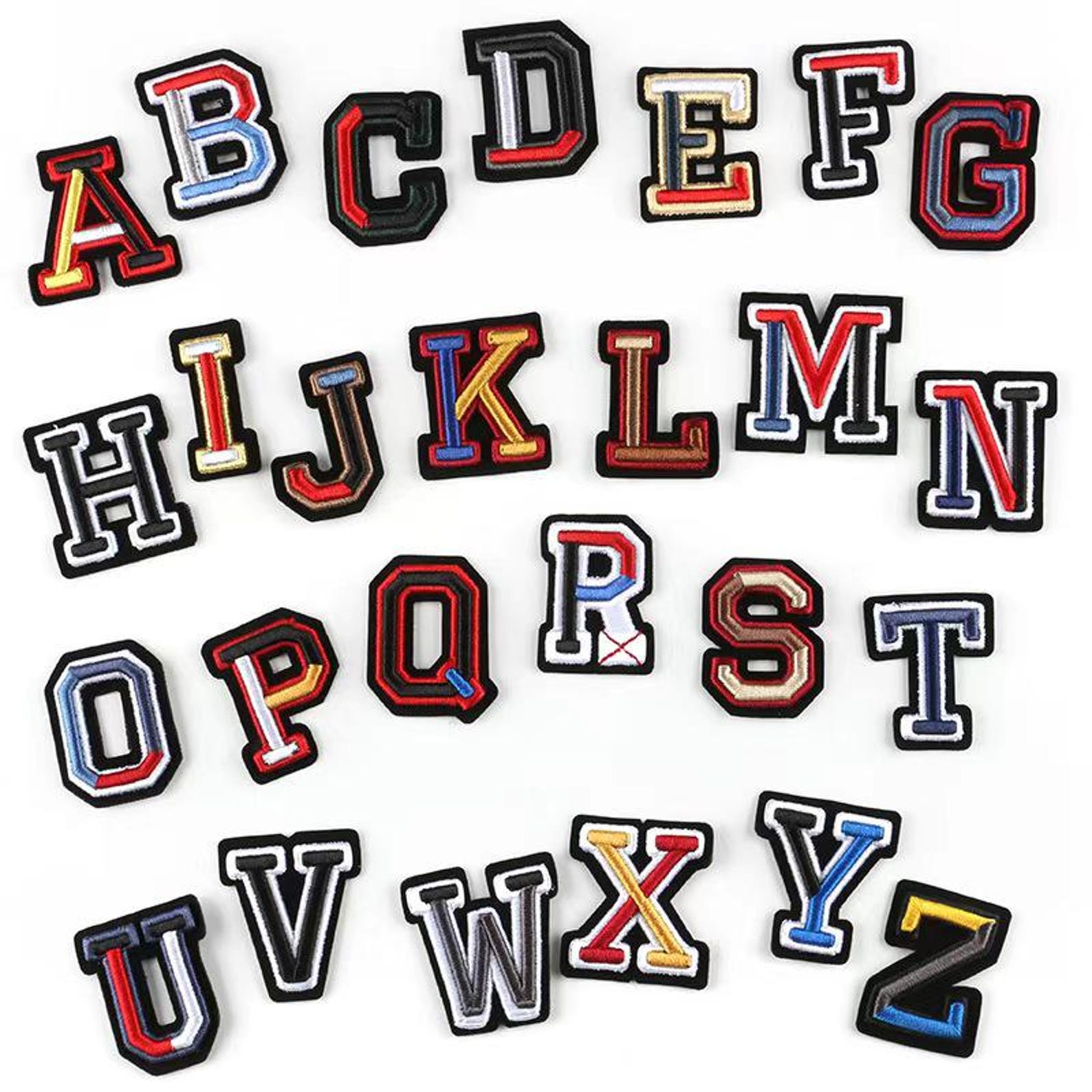 3D Embroidered Letter Patch: Sew-on Applique, English Alphabet - Etsy
