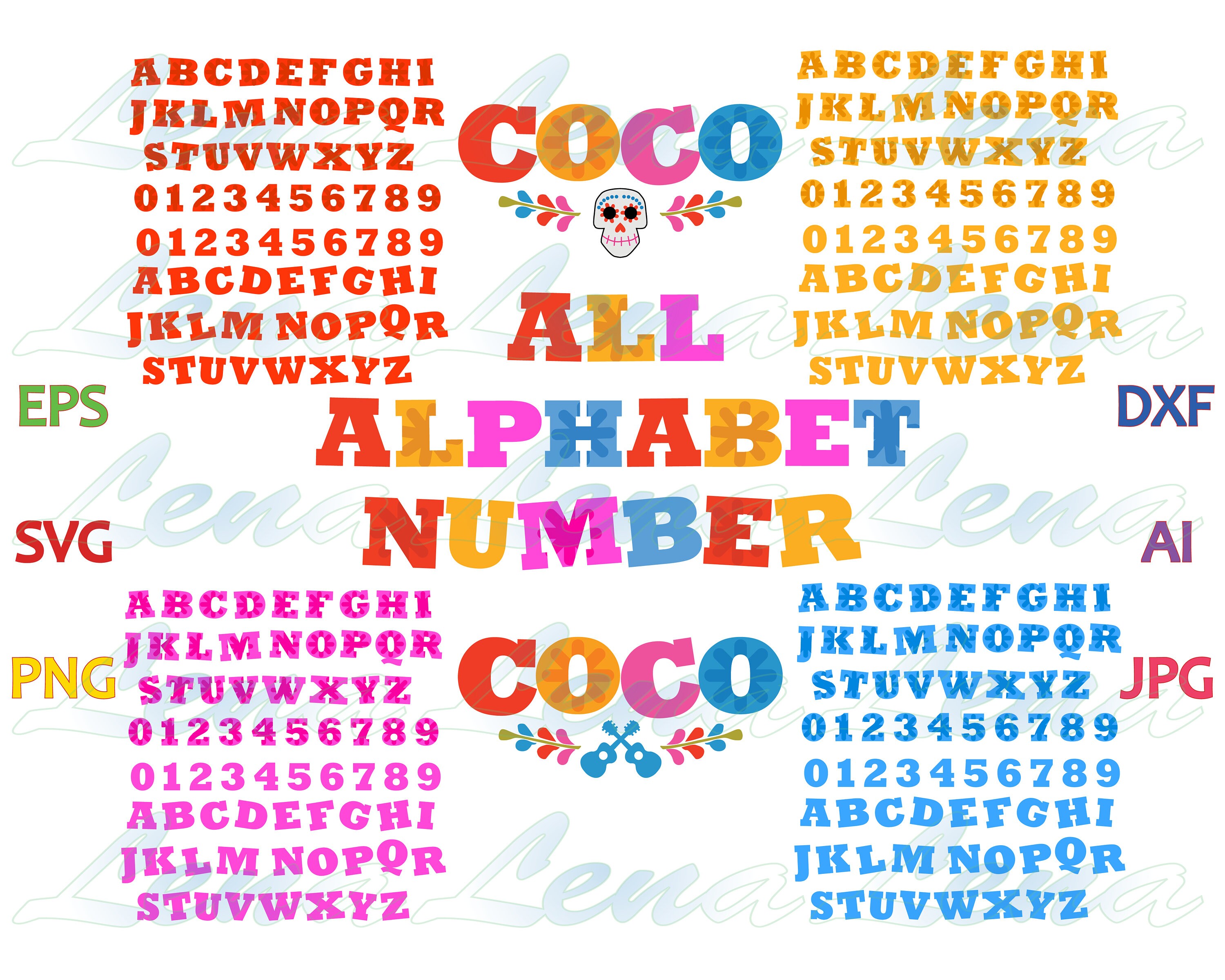 Disney coco fuente SVG coco alfabeto SVG coco Letras SVG | Etsy