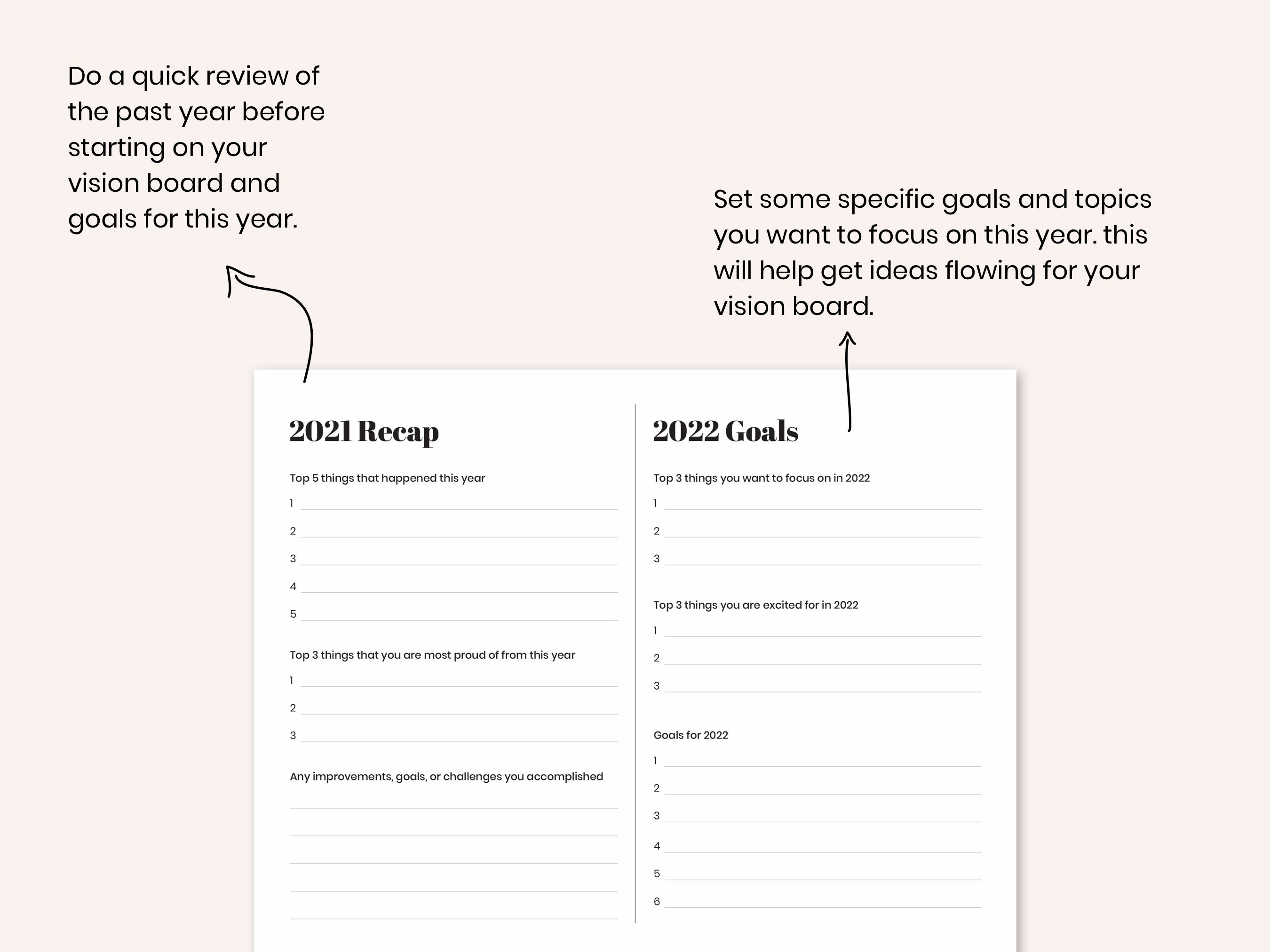 2022 Vision Board Bundle | Vision Board Graphics | 2022 Goal Planning ...