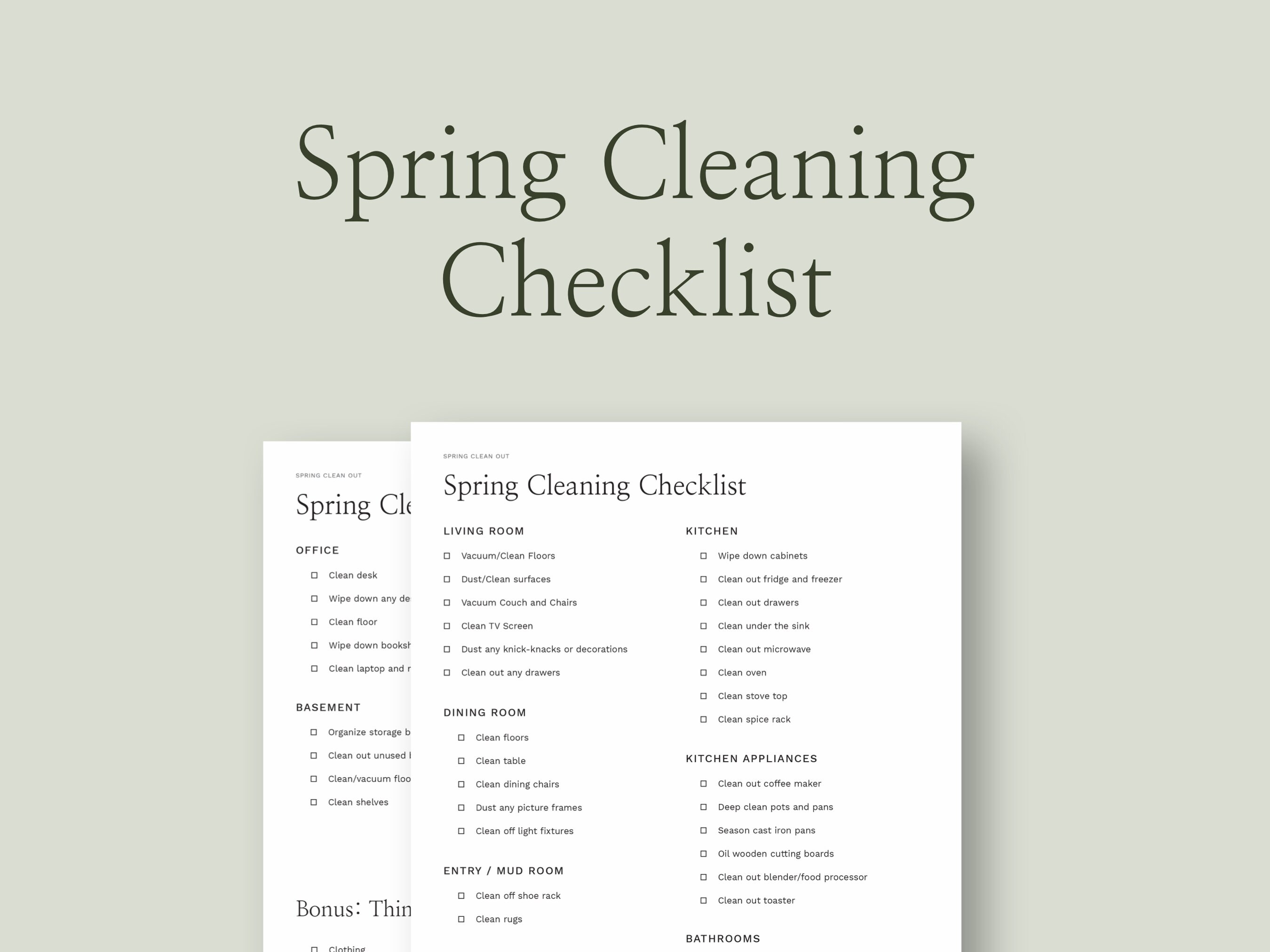 Spring Cleaning Checklist | Cleaning Guide | Spring Declutter - Etsy
